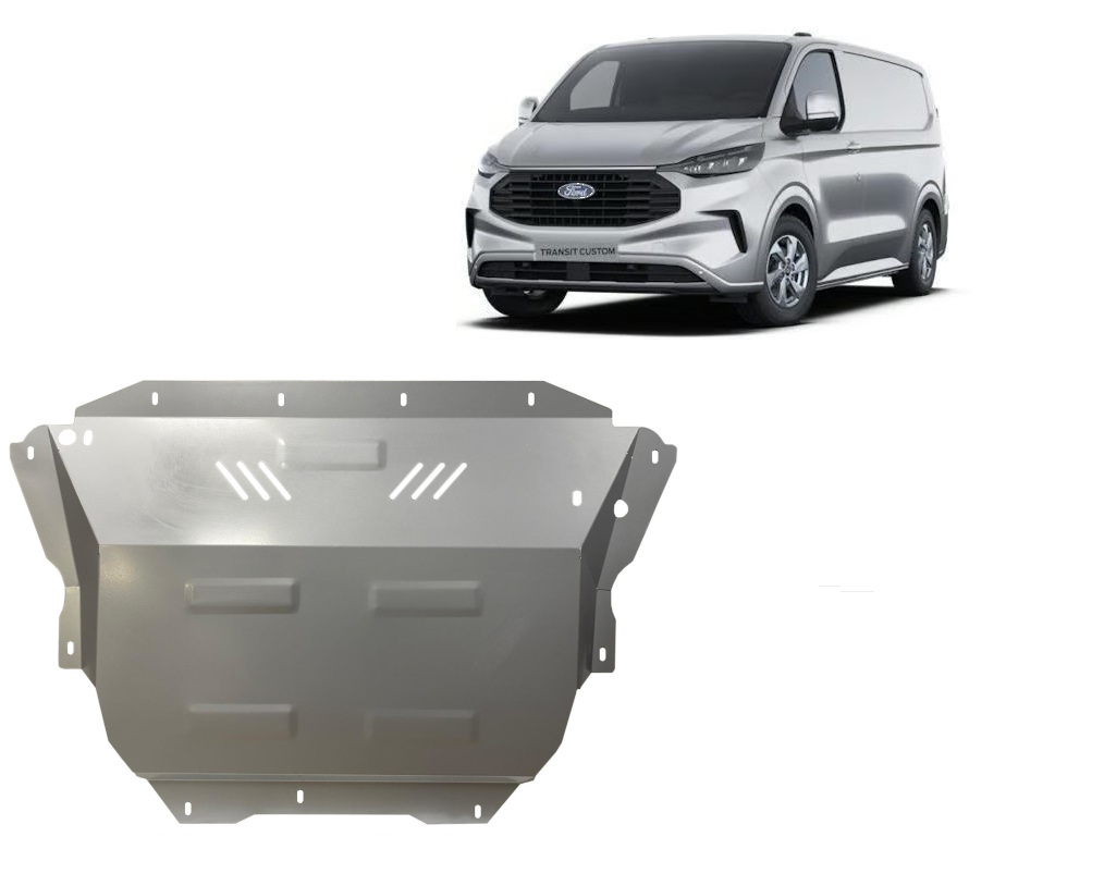 Galvanized steel skid plate for Ford Transit Custom (2023-2026)